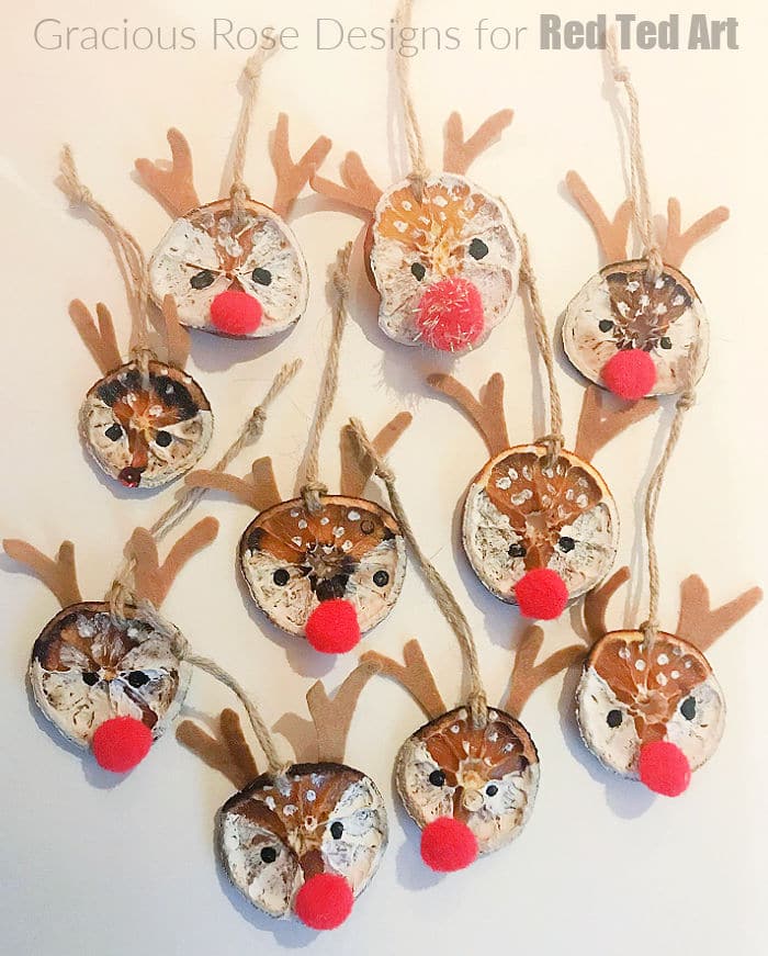 Easy Dried Orange Slice Reindeer for Kids - Red Ted Art - Easy Christmas
