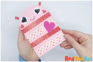 Simple Love Bug Valentine Card - Red Ted Art - Easy Kids Crafts