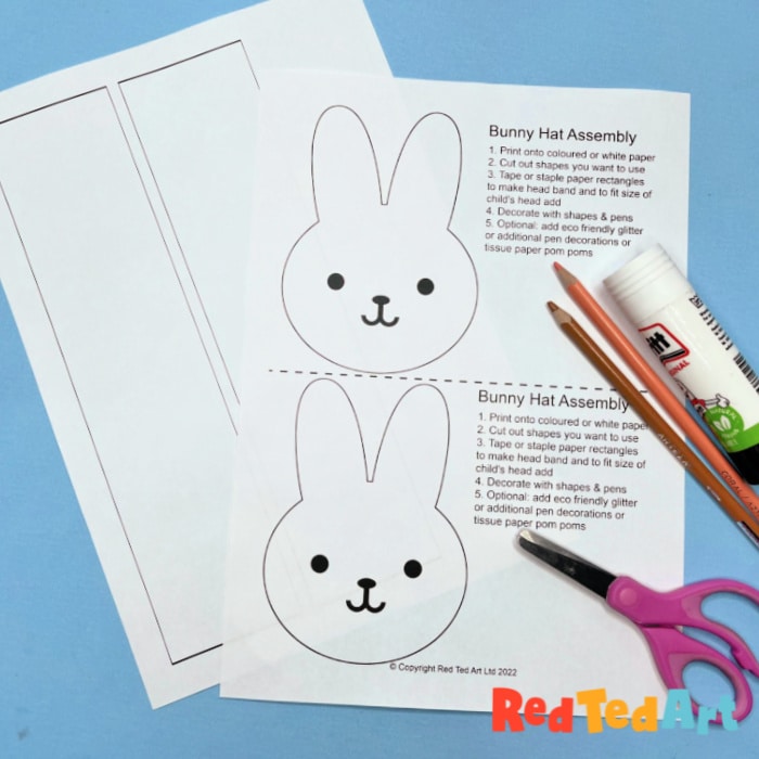 Easy Easter Bunny Headbands for Preschoolers - Red Ted Art