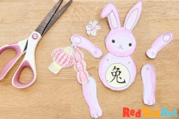 Year of the Rabbit Craft - Paper Puppet for Chinese New Year! Red Ted Art