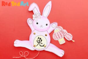 Year of the Rabbit Craft - Paper Puppet for Chinese New Year! Red Ted Art
