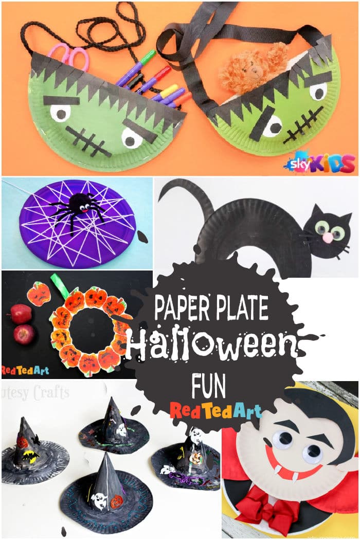 Paper Plate Halloween Crafts Preschool Kids Red Ted Art Easy Crafts