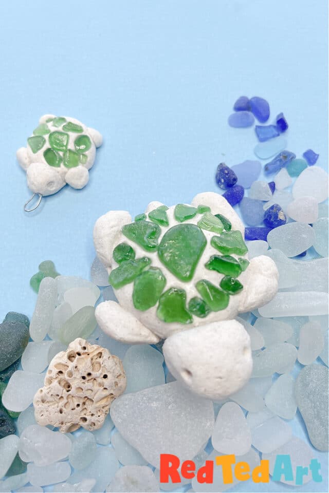 Easy Sea Glass Turtle Craft Idea - Red Ted Art - Easy Kids Crafts