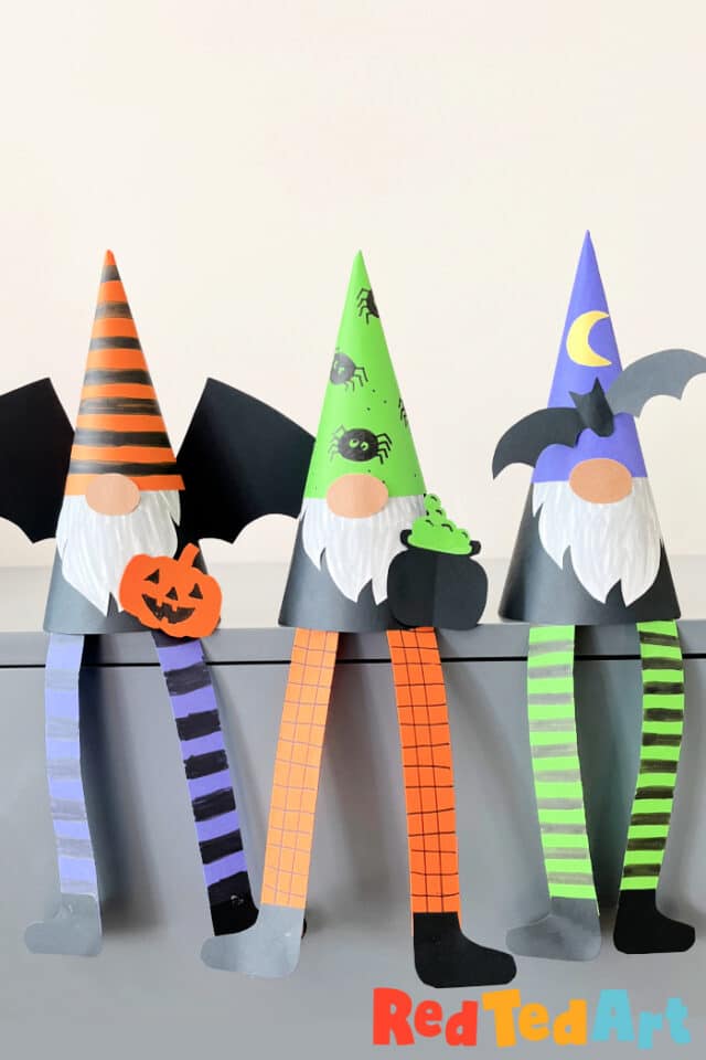 Easy Halloween Paper Gnome with Legs (Easy & Fun Decor)