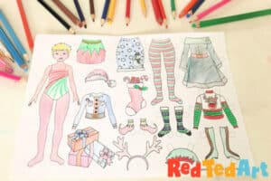 Printable Paper Dolls for Christmas - Red Ted Art - Kids Crafts