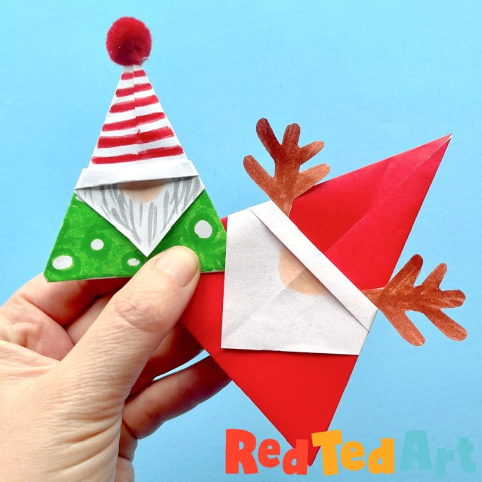 Easy Origami Gnome for Christmas - Red Ted Art - Kids Crafts