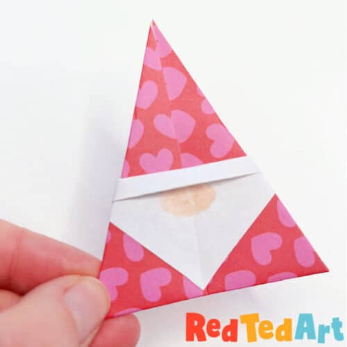 Easy Valentine's Origami Gnome for Kids - Red Ted Art - Kids Crafts