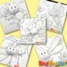 3d Coloring Pages Insects - Bee, Butterfly, Ladybug, Firefly & Dragonfly