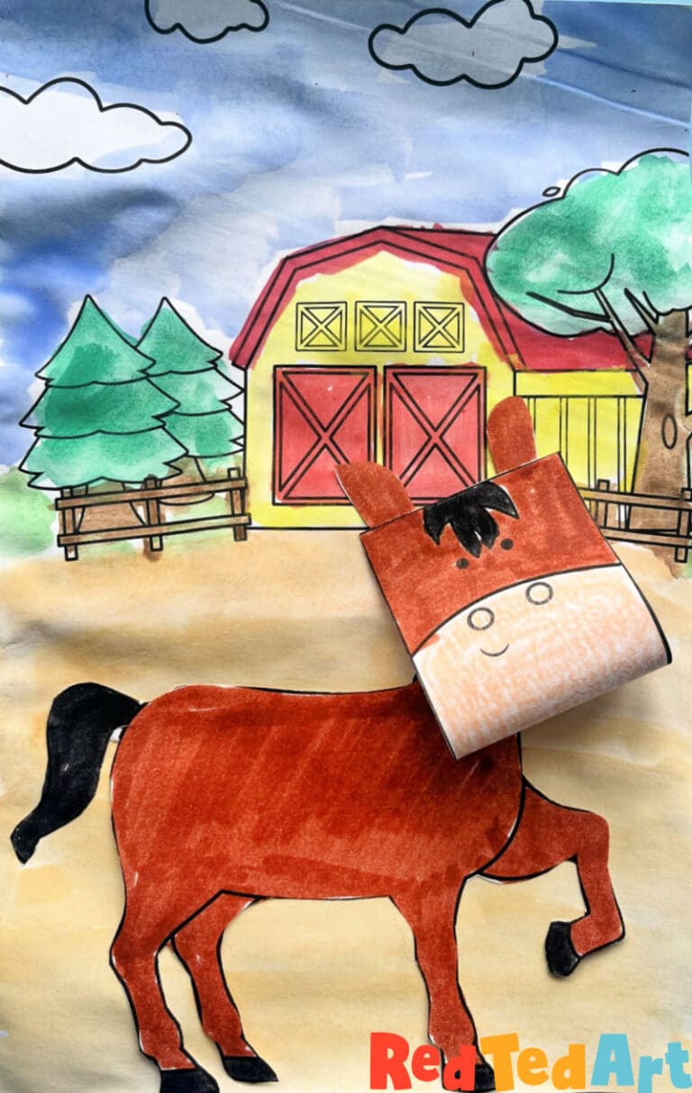 3d Farm Animal Coloring Pages - Red Ted Art - Kids Crafts