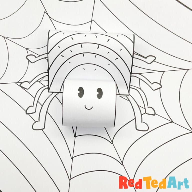 3d Spider Paper Craft for Halloween - Red Ted Art - Kids Crafts