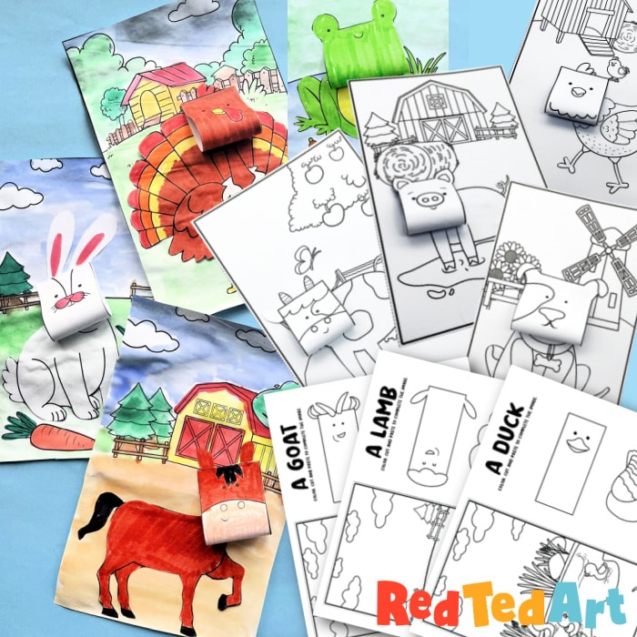 3d Easter Coloring Pages - Bunny, Chick & Lamb - Red Ted Art - Kids Crafts