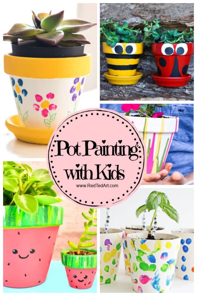 Flower Pot Painting Ideas for Kids or Adults - Red Ted Art - Kids Crafts