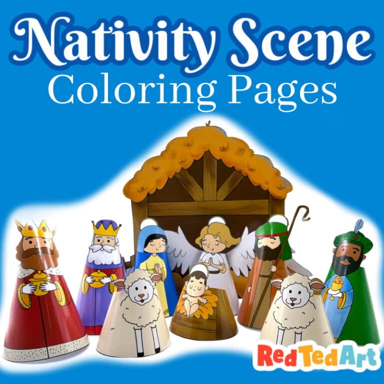 Easy Nativity Paper Puppets for Kids to make at Christmas - RedTedArt