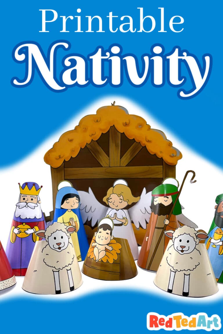 Free Printable Christmas Nativity Colouring Page - Red Ted Art