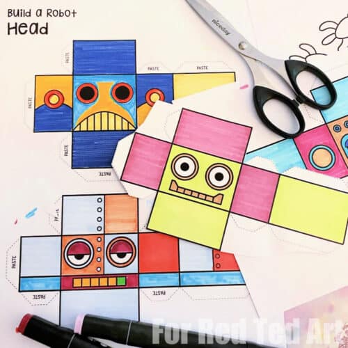 3d Robot Printable Craft - Red Ted Art - Kids Crafts