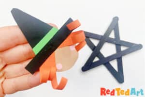 Popsicle Stick Witch Ornament - Red Ted Art - Kids Crafts