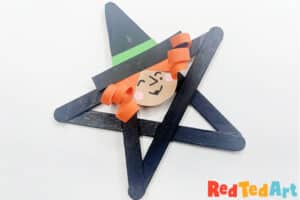 Popsicle Stick Witch Ornament - Red Ted Art - Kids Crafts