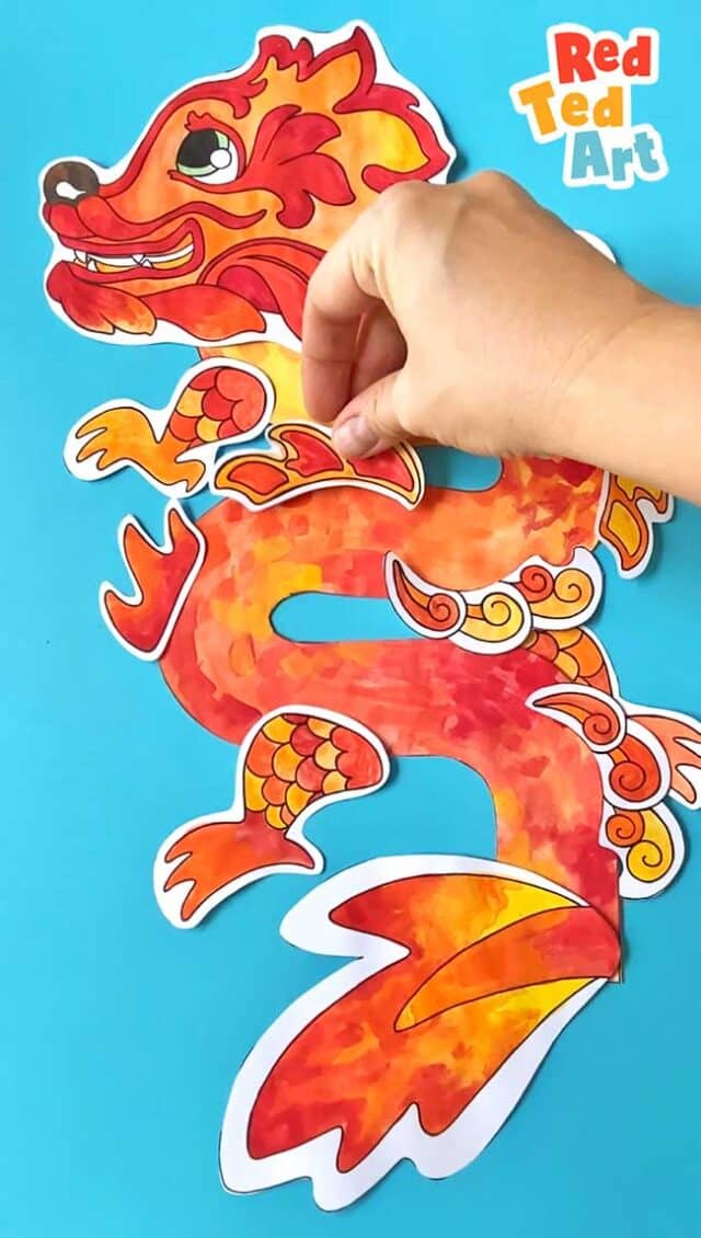 Chinese New Year Dragon Craft Printable - RedTedArt Resources
