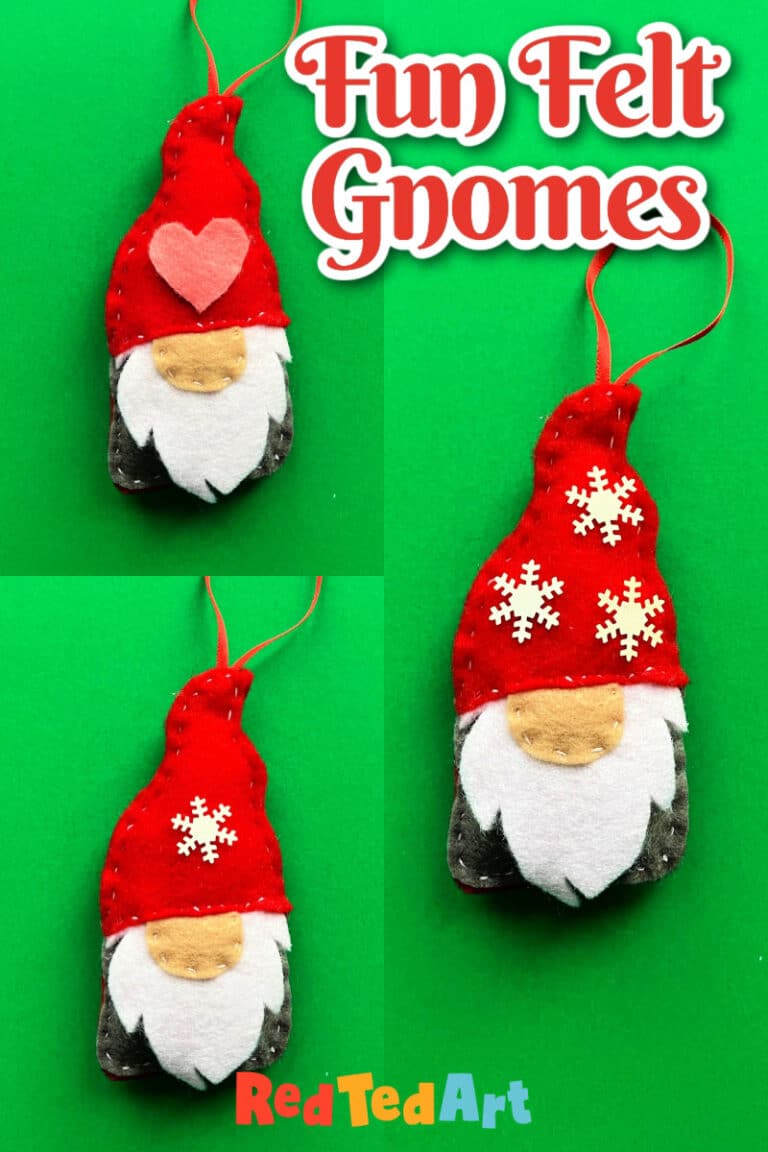 Easy Felt Gnome DIY Ornament - Red Ted Art - Kids Crafts