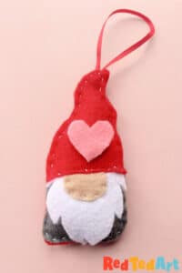 Felt Valentines Gnome Pattern - Red Ted Art - Kids Crafts