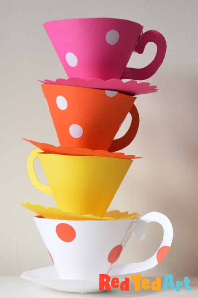 Paper Teacup Printable & Tea Party Games - Red Ted Art - Kids Crafts