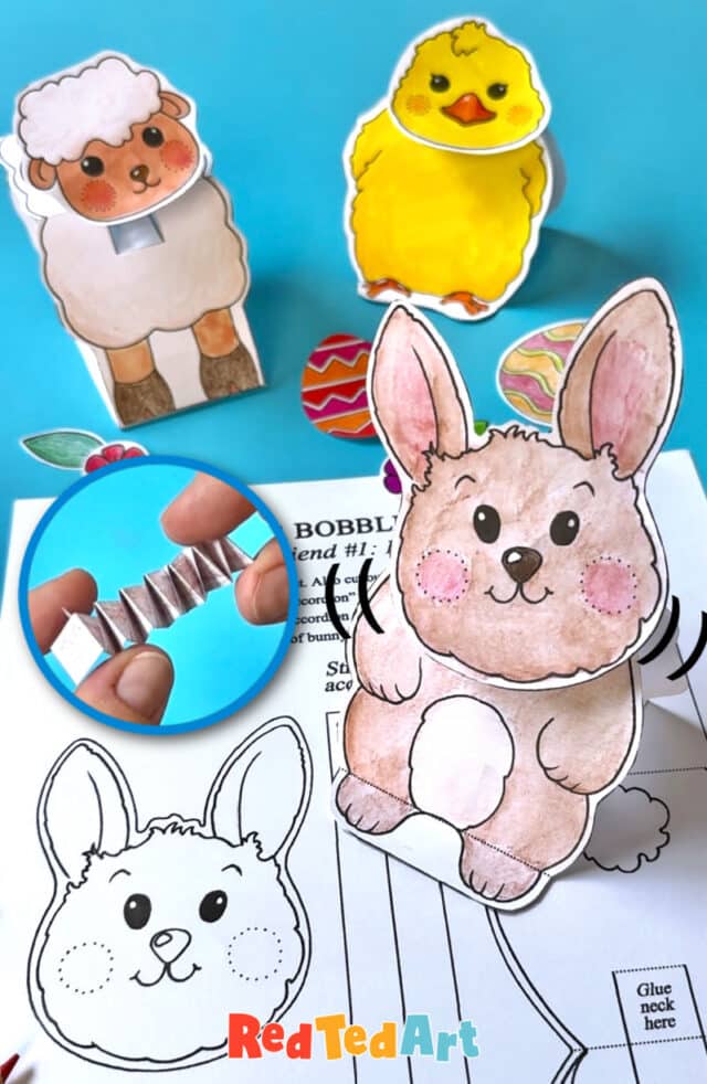 3d Easter Animal Craft with Printables - Red Ted Art - Kids Crafts