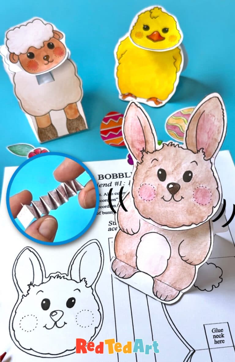 3d Easter Animal Craft with Printables - Red Ted Art - Kids Crafts
