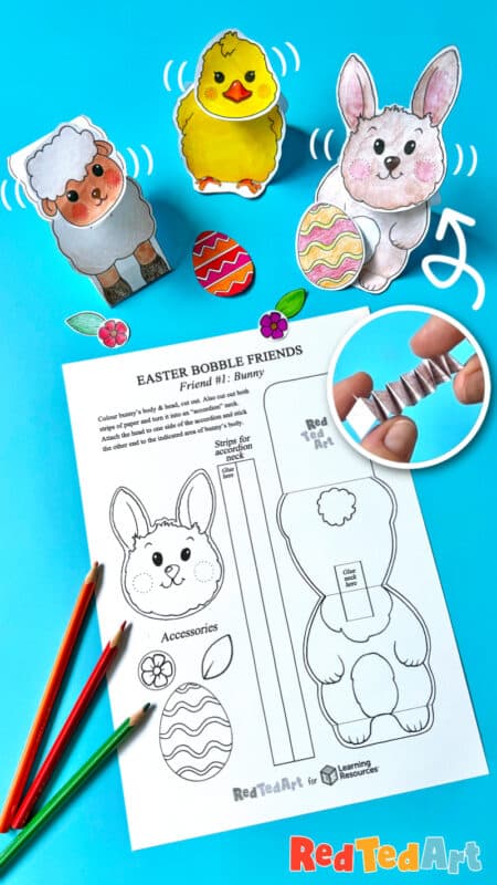 3d Easter Animal Craft with Printables - Red Ted Art - Kids Crafts