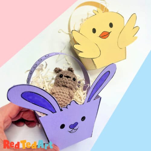 Easter Basket Template (with Free Printable) - Red Ted Art
