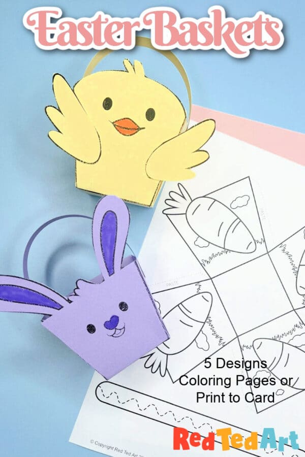 Easter Basket Template (with Free Printable) - Red Ted Art