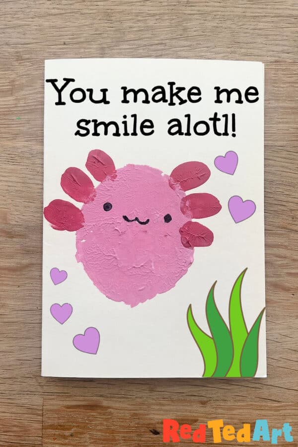 Easy Potato Print Axolotl Cards for Kids to Make - Red Ted Art - Kids ...