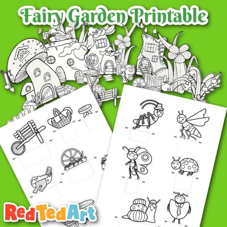 Fun Fairy Garden Printable Coloring Pages - Red Ted Art - Kids Crafts