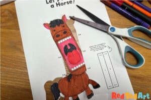 Farm animal Fun: Paper Horse Handpuppet Printable - Red Ted Art - Kids ...