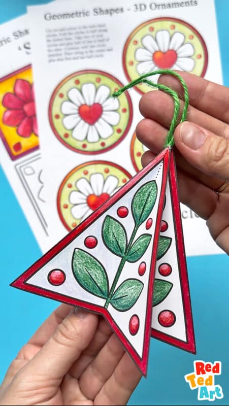 Exploring Shapes with 3d Ornament Printables - Red Ted Art - Kids Crafts