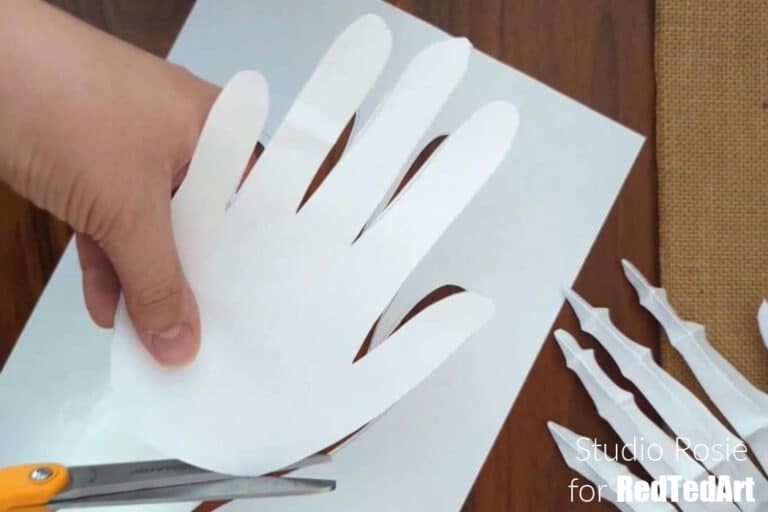 Super Easy Handprint Skeleton Craft for Preschoolers - Red Ted Art ...