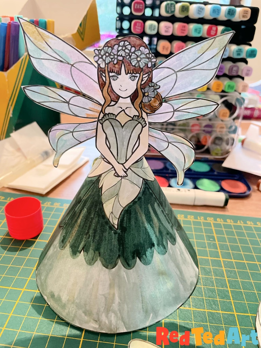 3d Fairy Coloring Pages - Red Ted Art - Kids Crafts