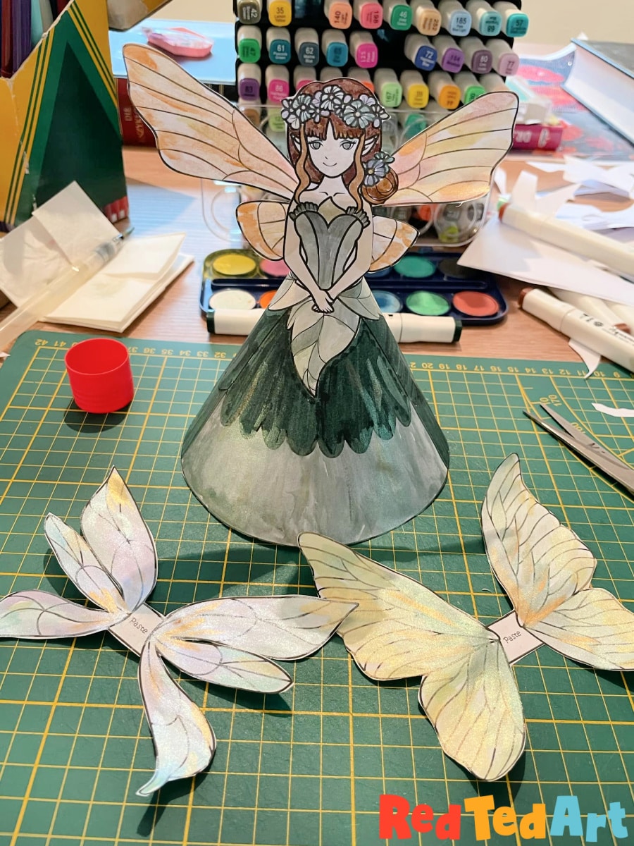 3d Fairy Coloring Pages - Red Ted Art - Kids Crafts