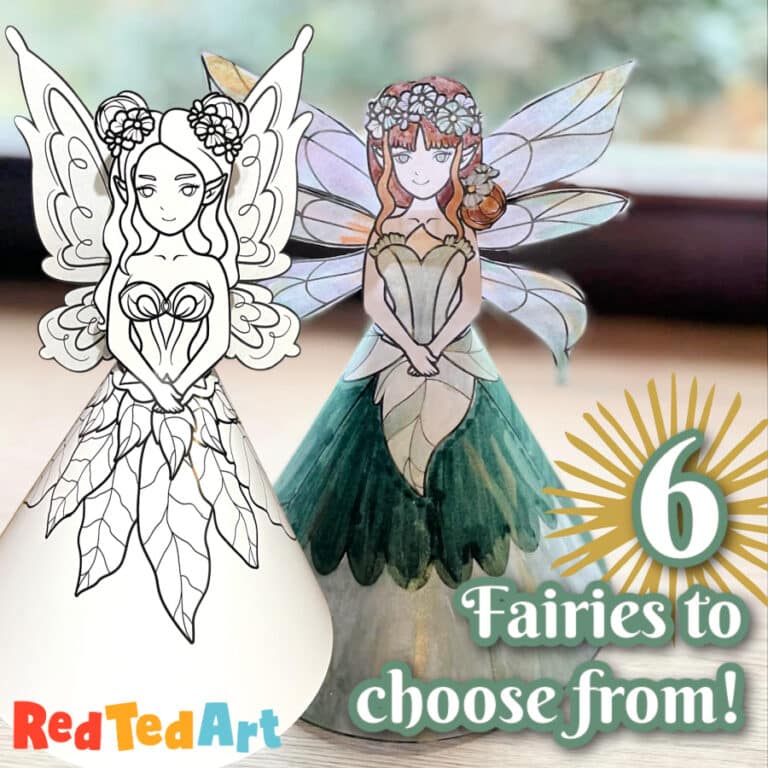 3d Fairy Coloring Pages - Red Ted Art - Kids Crafts