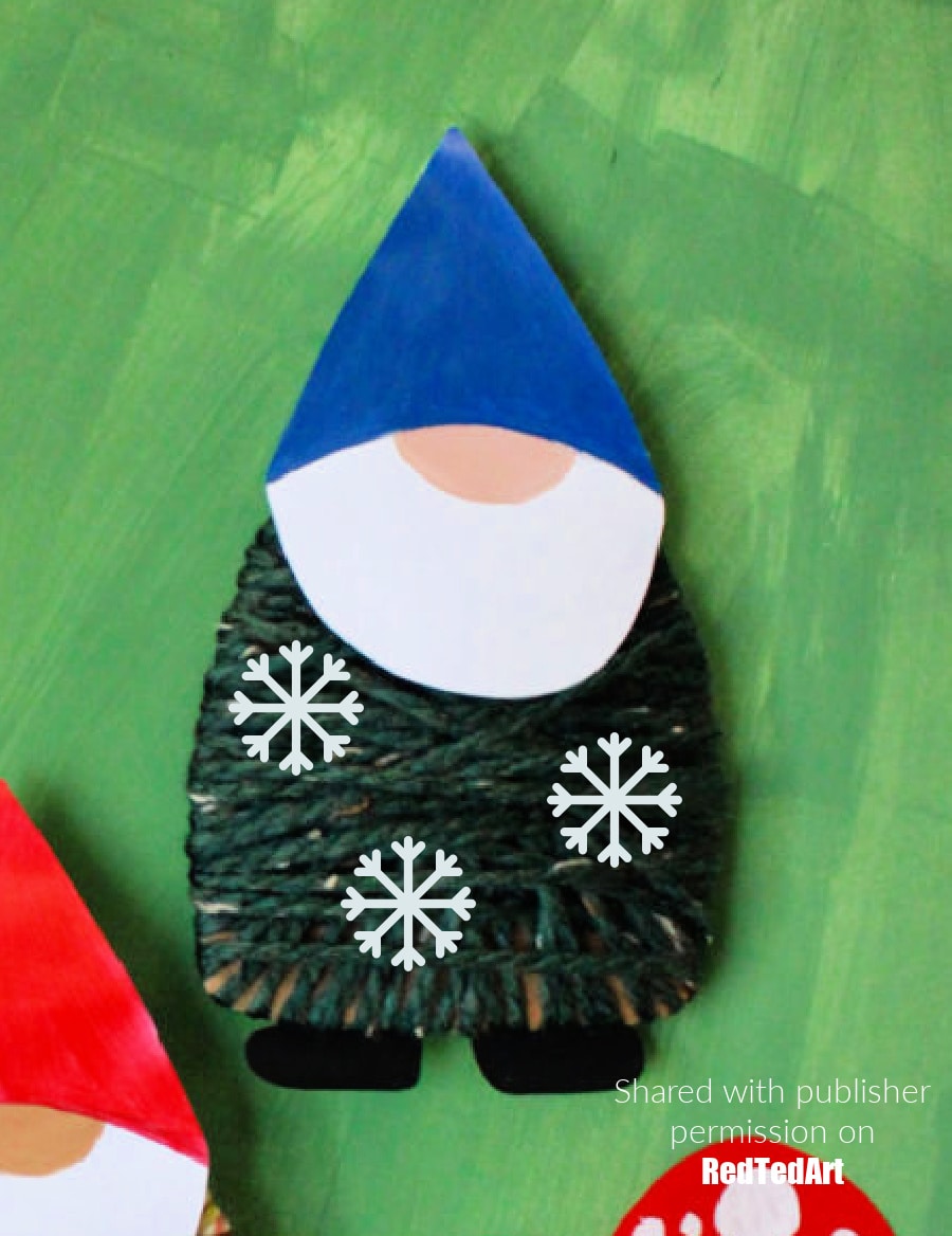 Yarn-Wrapped Cardboard Gnome Craft for Preschoolers - Red Ted Art ...