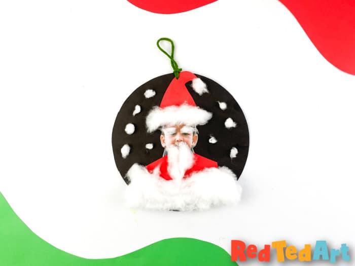 Photo Santa Ornament craft for Kids - Red Ted Art - Kids Crafts