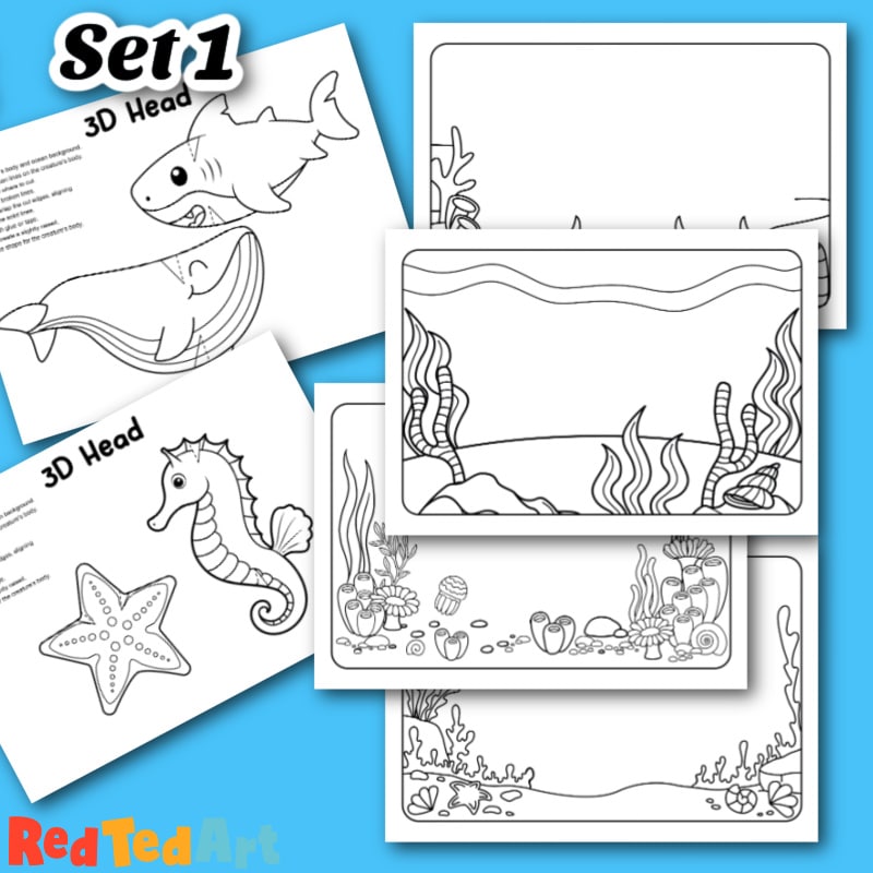 3d Ocean Coloring Pages - Red Ted Art - Kids Crafts