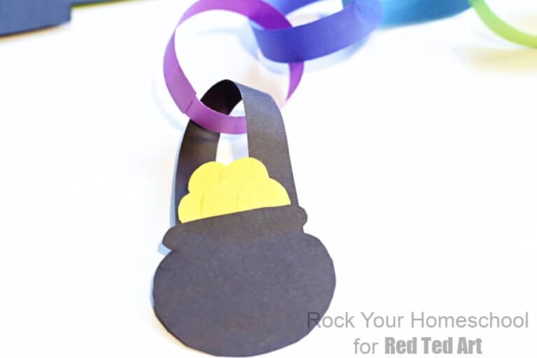 Rainbow Paper Chain Pot of Gold - St Patrick's Day Craft for ...