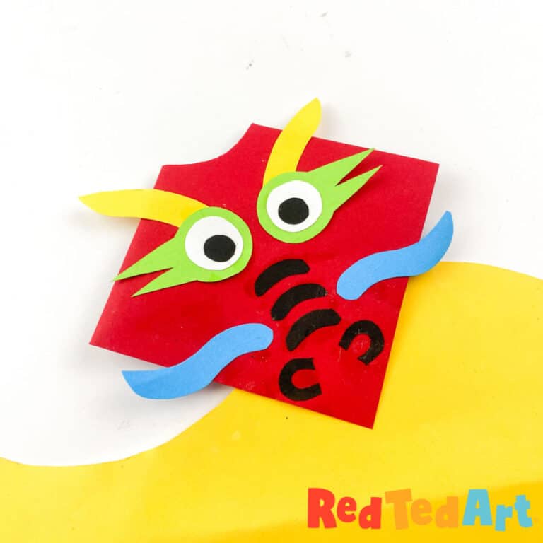 Dragon Corner Bookmark - Red Ted Art - Kids Crafts