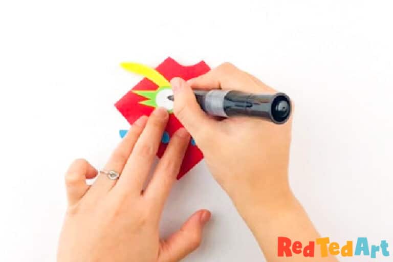 Dragon Corner Bookmark - Red Ted Art - Kids Crafts