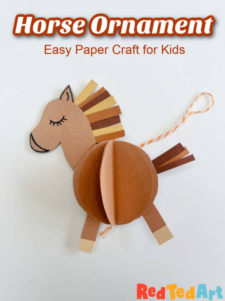 3d Paper Horse Ornament - Red Ted Art - Kids Crafts