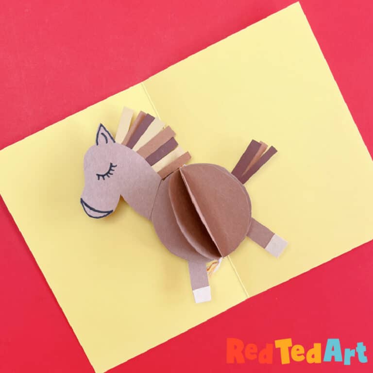 3d Paper Horse Ornament - Red Ted Art - Kids Crafts