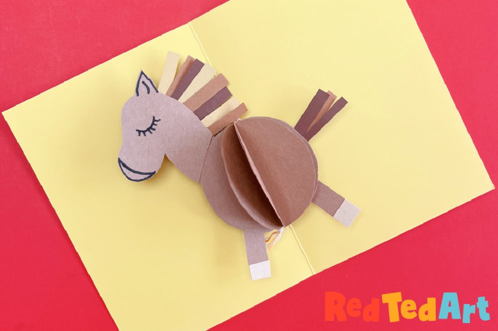 3d Paper Horse Ornament - Red Ted Art - Kids Crafts