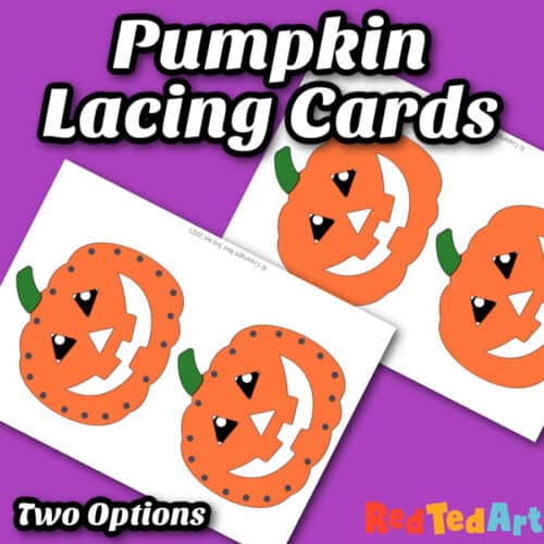 Halloween Lacing Cards - Red Ted Art - Kids Crafts