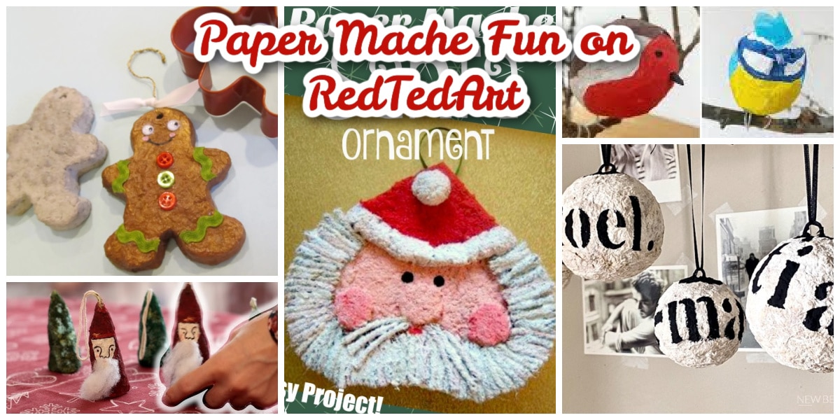Papier Mache Ornaments - Red Ted Art - Kids Crafts