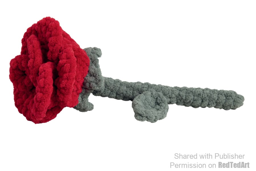 Free Crochet Rose a Stem Pattern - make a Bouquet of Roses for ...